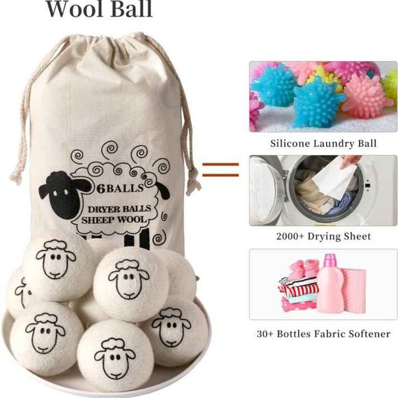 vigor | Accents | Wool Dryer Balls 6 Pack Laundry Dryer Balls New ...